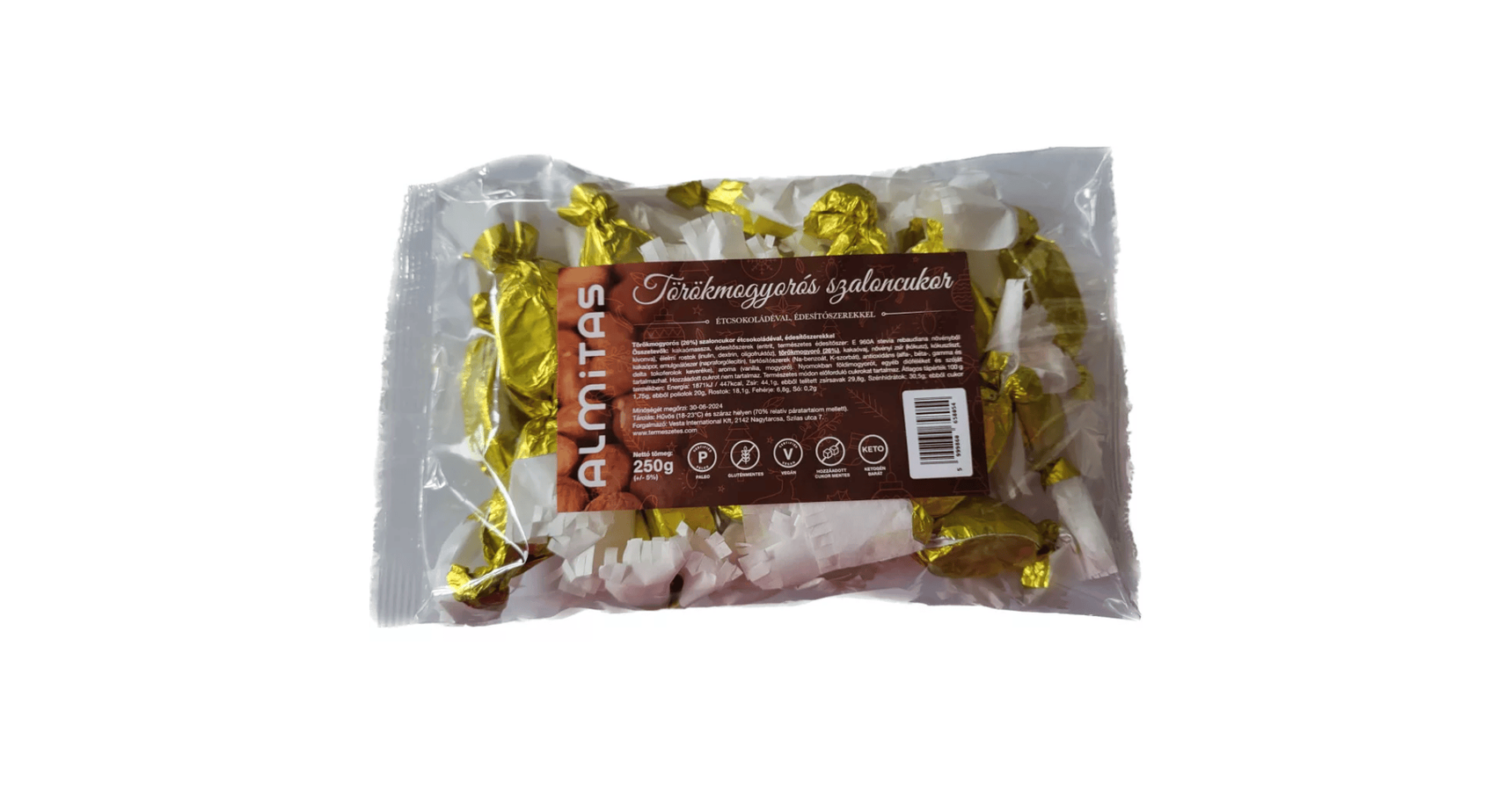 Almitas Törökmogyorós szaloncukor édesítőszerrel 250 g