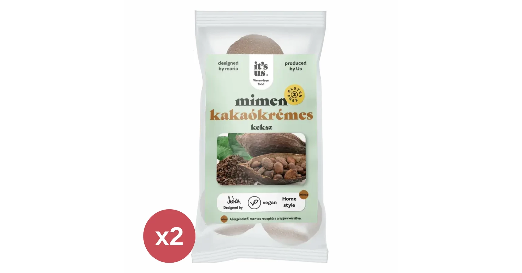 It’s us MIMEN gluténmentes kakaókrémes keksz 150 g – Vegán édesség