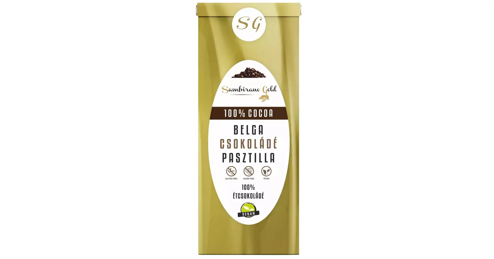 Sambirano Gold – 100% kakaótartalmú belga étcsokoládé pasztilla 500 g