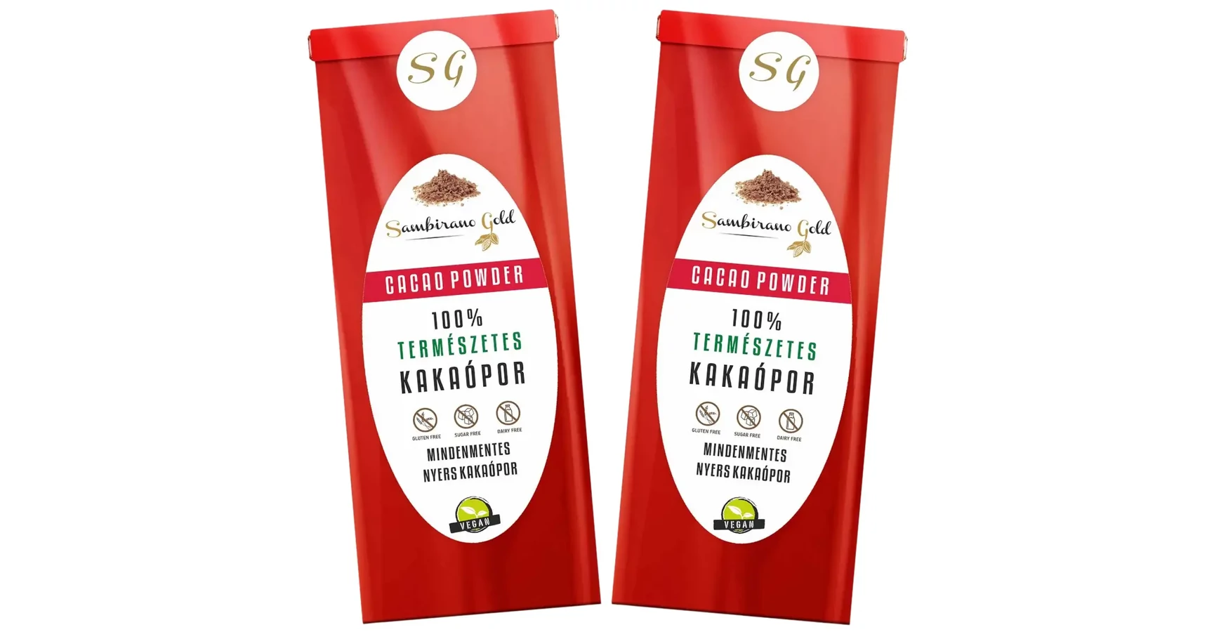 Sambirano Gold nyers, teljes értékű kakaópor DUO 2×250 g